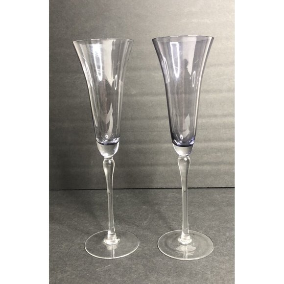 Unknown | Dining | Pale Purple Champagne Flutes Glass Toasting Wedding ...